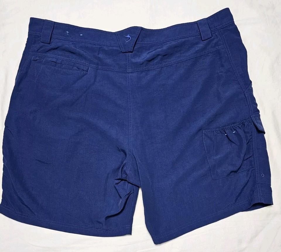 Reel Legends Shorts Mens 44 Blue Cargo Nylon Lightweight Fishing Casual ...