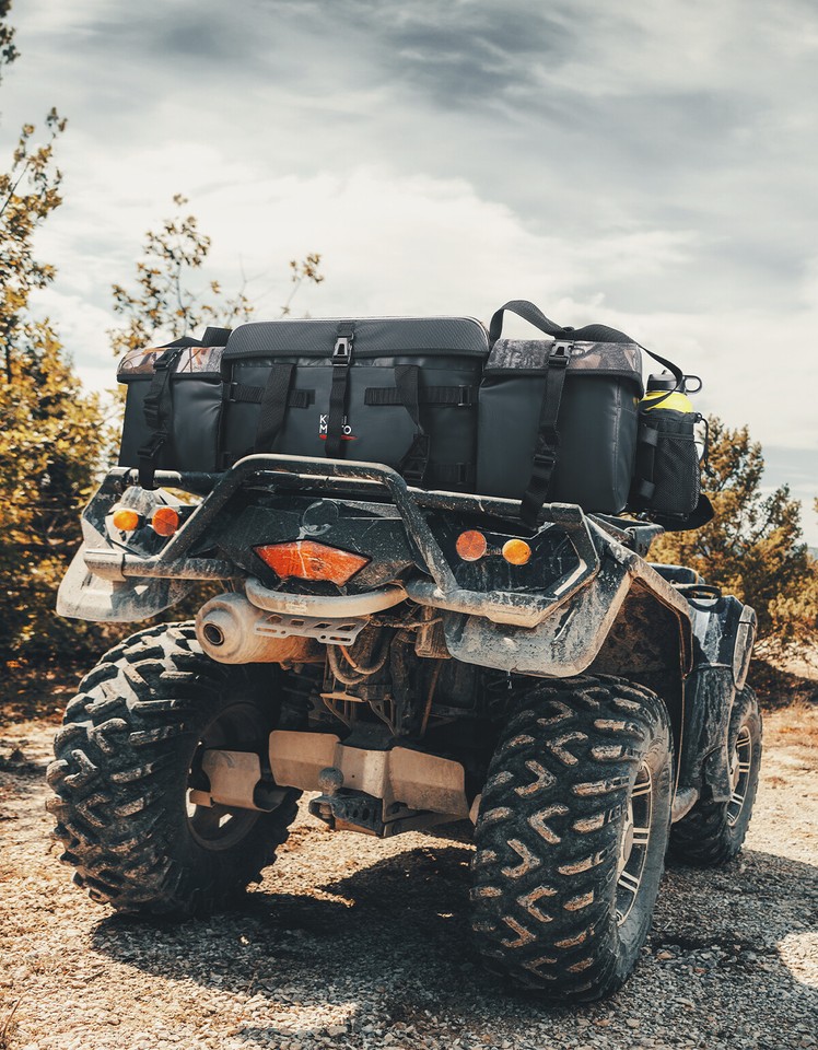 KEMIMOTO Camo Upgraded ATV Rear Seat Rack Storage Bag w/Cushion Cooler ...