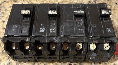 LOT OF 4- SQUARE D QOB220 2 Pole 20 Amp 120/240V BOLT ON CIRCUIT ...