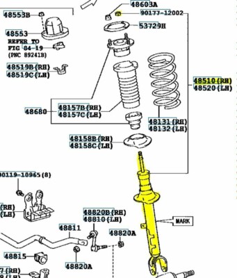 Toyota Genuine 4851080678 Absorber Assy Shock Front RH 48510-80678 OEM ...