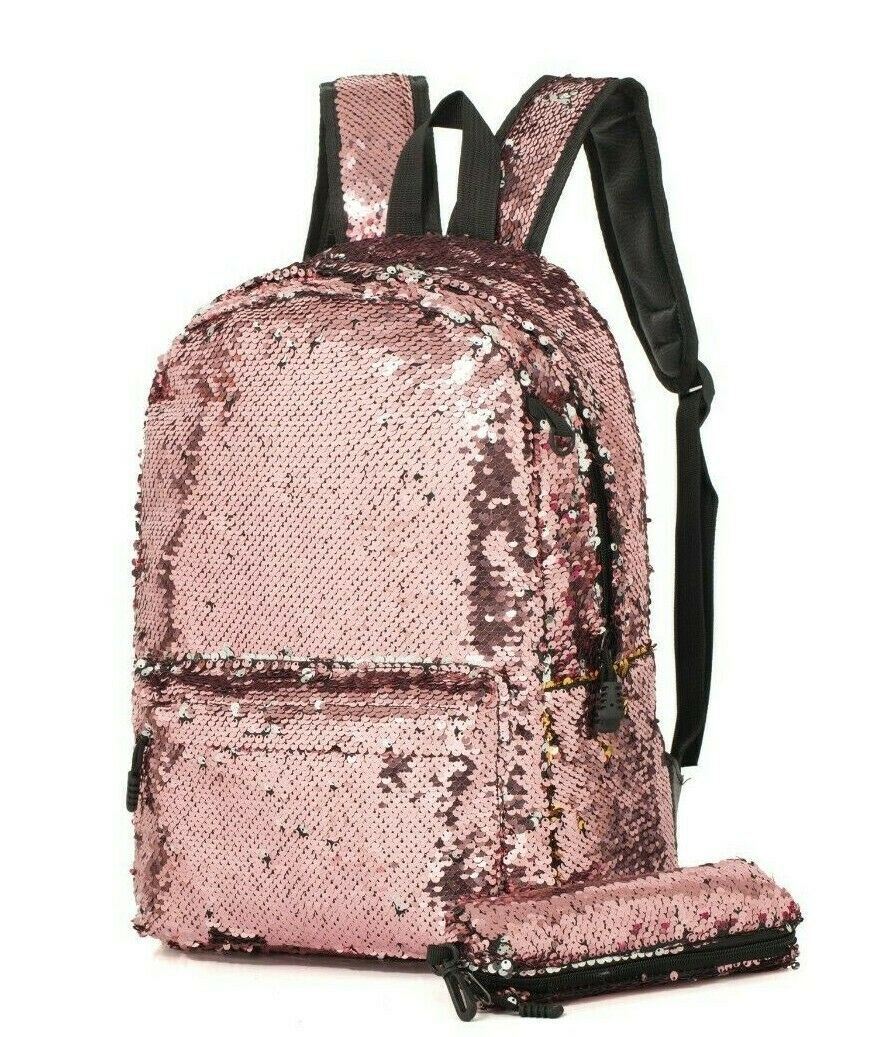 Shiny Sequins School Travel Backpack Glitter Shoulder Handbag Rucksack ...