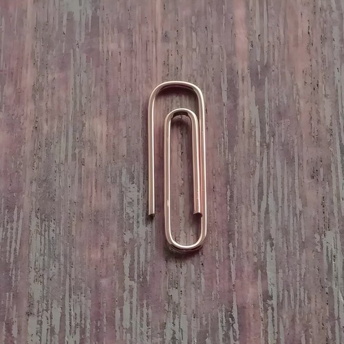 18K Rose Gold PaperClip Minimalist Statement Dainty Earring Gift For ...