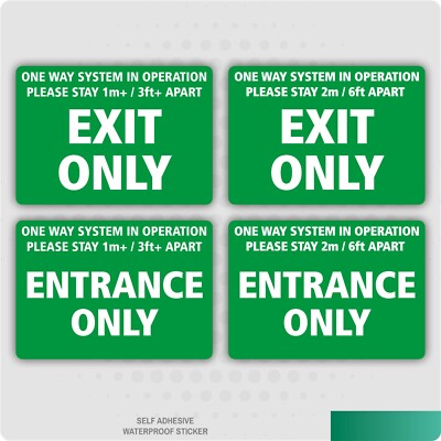 A4/A5 Exit Only - Entrance Only One Way System Social Distancing Window ...
