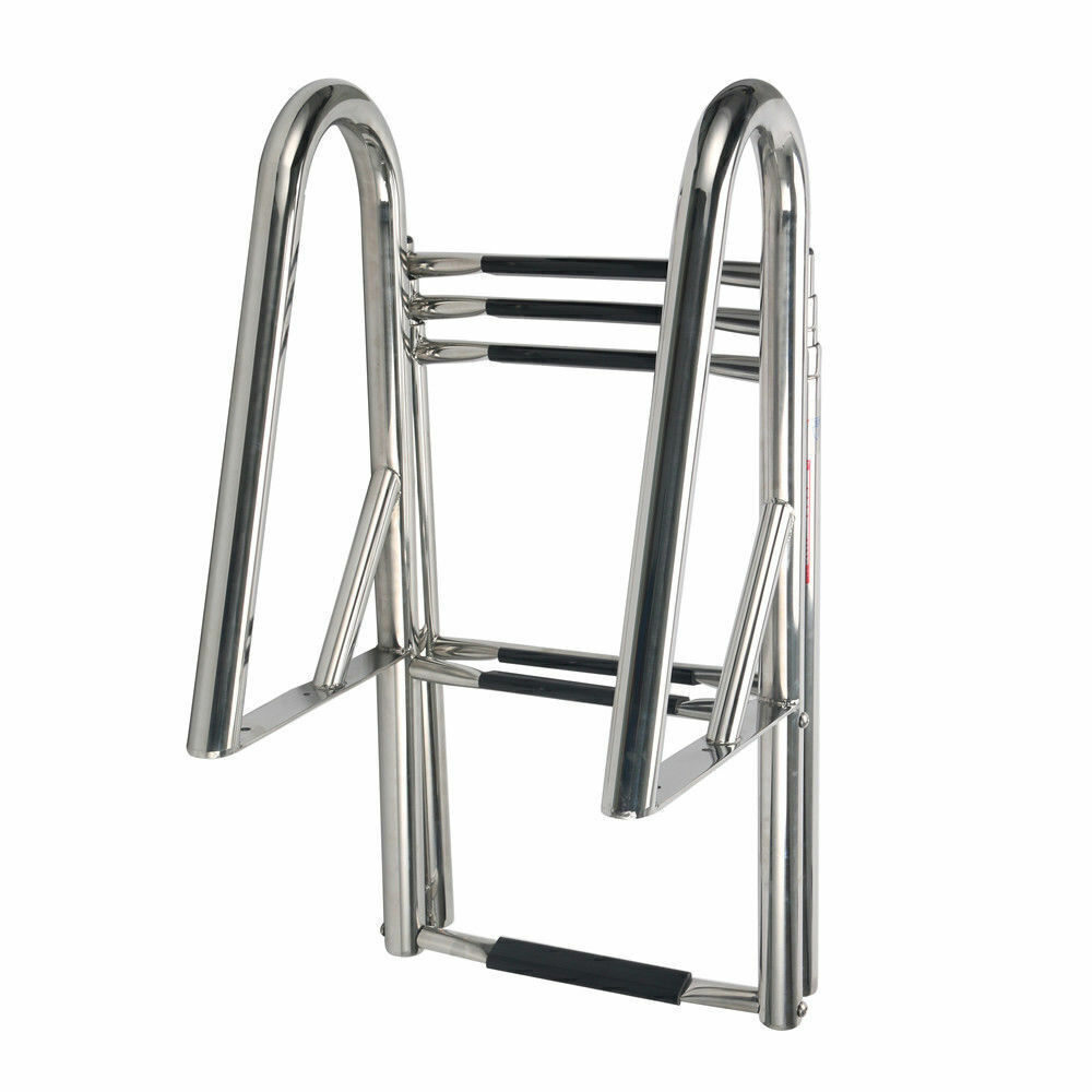 6 Step Dock Ladder Marine Pontoon Boat Heavy Duty Telescoping Rear ...