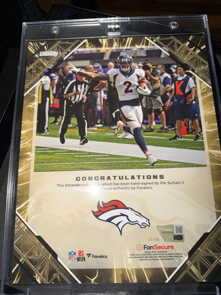 Patrick Surtain II Under Wraps 2025 EMANATE 8x10 AUTO Gold 10/50 Broncos NFL | eBay