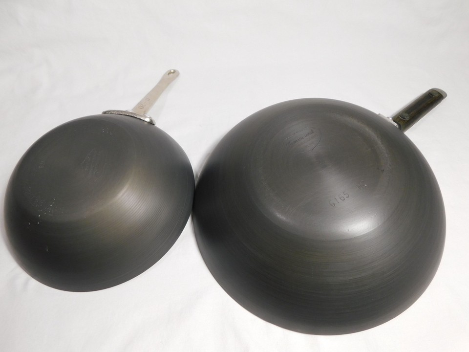 Set of 2 Vintage Calphalon Commercial Wok 8" & 10", 165 175, Anodized ...