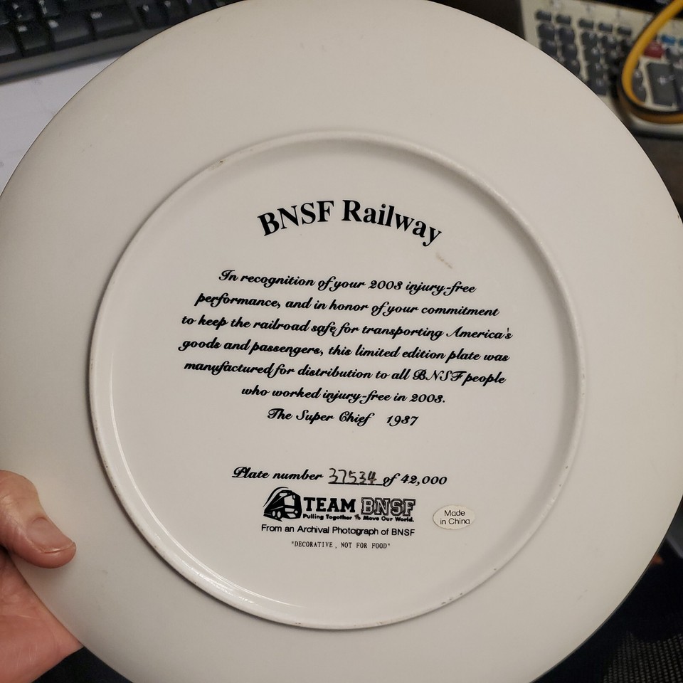 SANTA FE TRAIN Collector Plate The Super Chief-1937 2003 BNSF | eBay