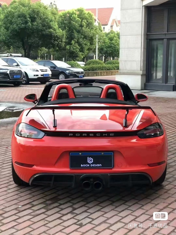 Fiberglass Rear Spoiler Wing For Porsche 718 981 987 Boxter Cayman GT4 ...