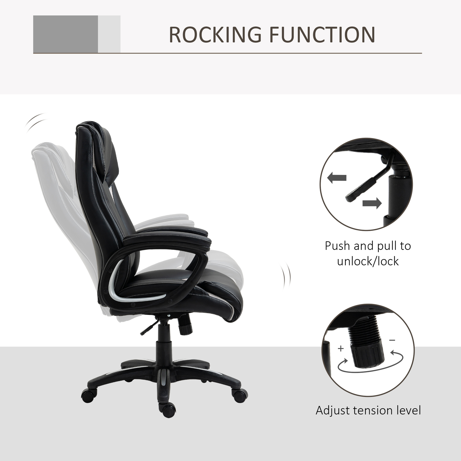 Indoor Moving, Rocking, & Wheeled Office Desk Chair w/ Breathable Mesh ...