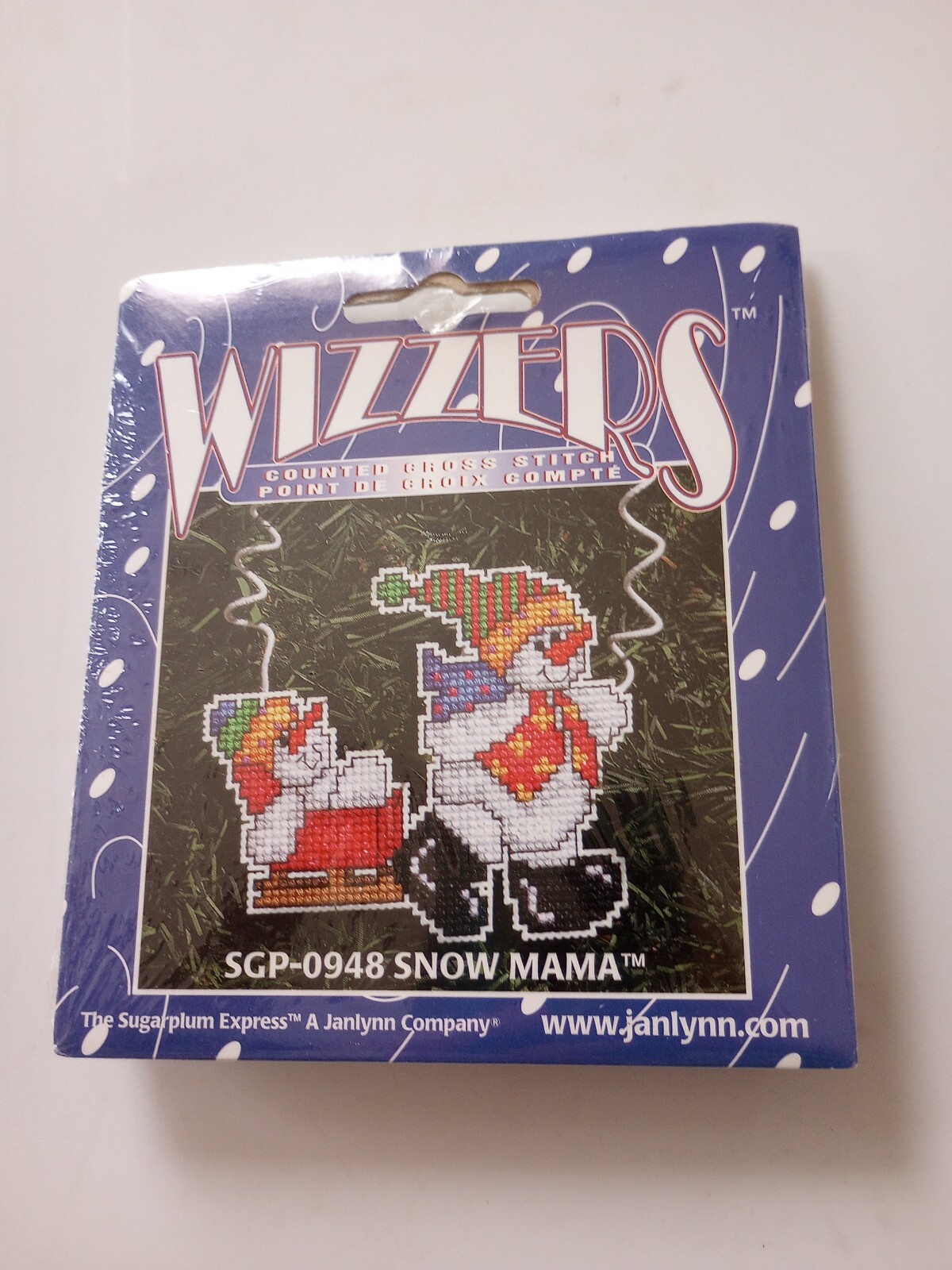 New Janlynn Wizzers Snow Mama w/Baby Sled Christmas Counted Cross ...