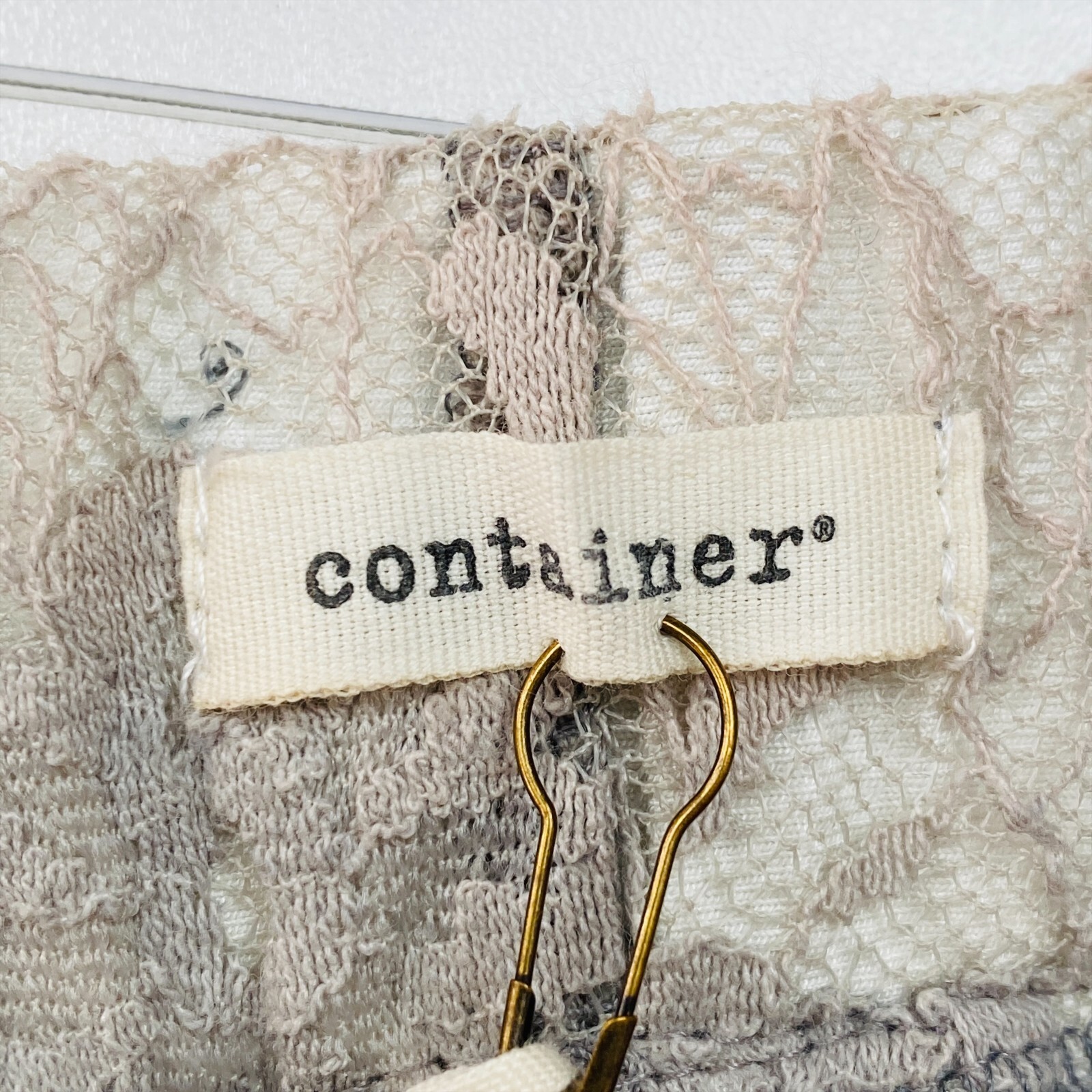 Container Floral Grey Lace Cotton Blend Capri Pants Trousers Size S W26 ...