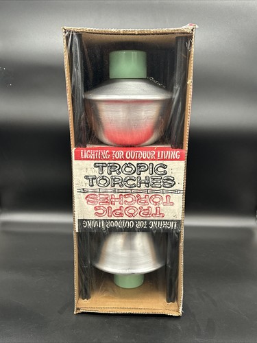 NIB VINTAGE TROPIC TORCHES HAND SPUN ALUMINUM 6' TALL NEW OLD STOCK | eBay