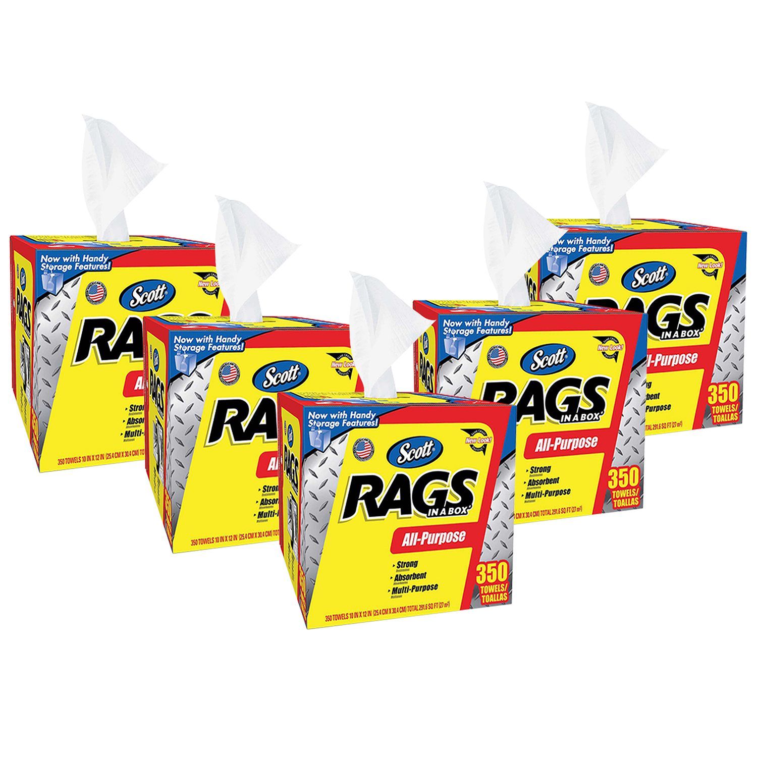 Scott Shop Rags In A Box 350 Sheets Strong and Durable - NEW FAST ...