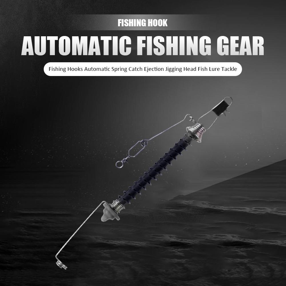 AU Fishing Hooks Automatic Spring Catch Ejection Jig Head Lure Tackle ...