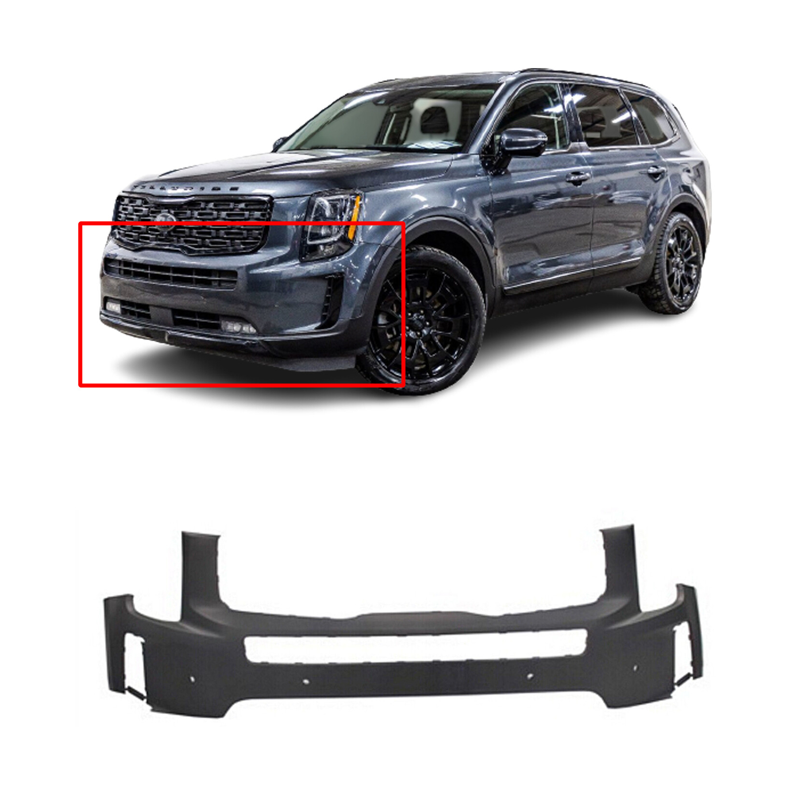 Front Upper Bumper Cover For 2020-2022 Kia Telluride Primed KI1014107 ...