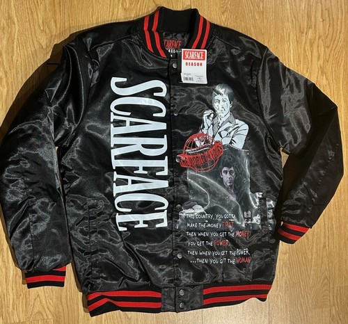 SCARFACE VARSITY JACKET SATIN STYLE REASON BRAND AL PACINO MEN'S NEW W ...