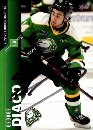 George Diaco - Signed 2022-23 London Knights Team Issued Card #09 | eBay