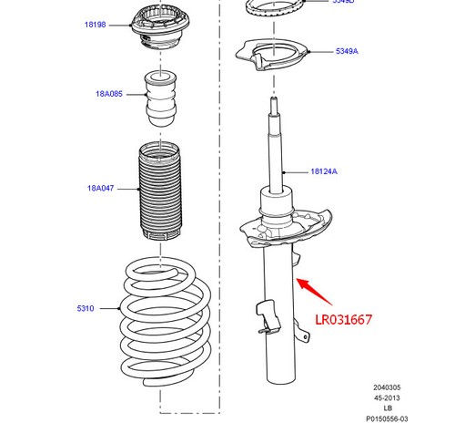 New Front Right Shock Absorber for 08-12 Land Rover LR2 RH LR031667 ...