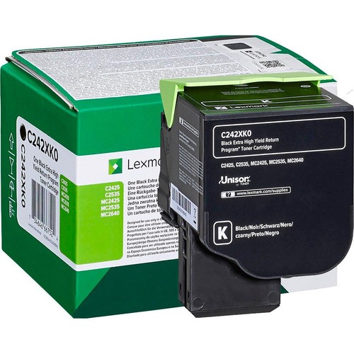 1 x Lexmark Black Original OEM Toner Cartridge C242XK0 - 6000 Pages ...