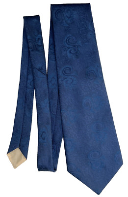 Linosair blue kipper tie vintage 1950s 1960s navy brocade 4.5 inches ...