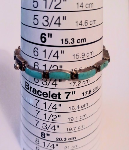 Vintage Mexico 950 Sterling Silver Inlay Turquoise Channel Bracelet ...
