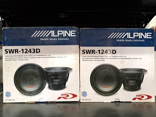 ALPINE SWX-1243D 12" DUAL 4ohm SUBWOOFERS (Set of 2) NEW IN OPEN BOX | eBay