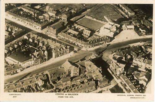 REAL PHOTO AERIAL VIEW POSTCARD OF WALKDEN CENTRE, (NEAR MANCHESTER ...