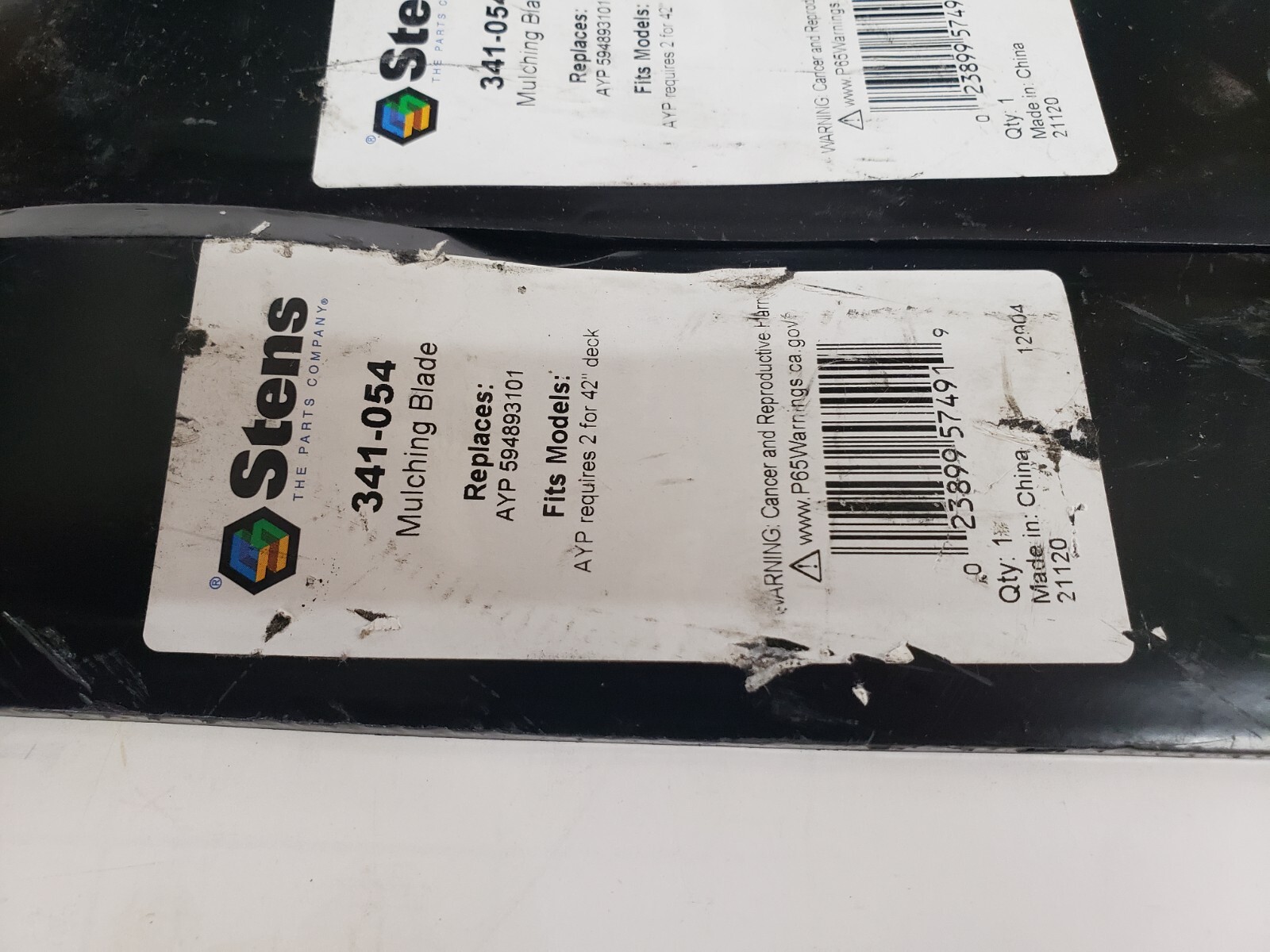 Qty/2 21" Stens 341-054 Mulching Blade AYP, Husqvarna, Sears 42" Cut | eBay