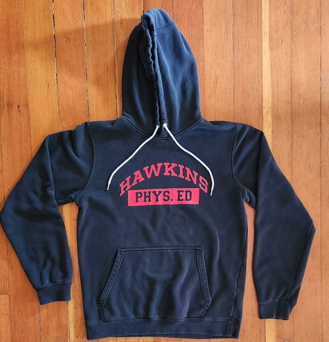 Nike Stranger Things Hawkins Phys. Ed Black 2 Sided Hoodie Sweatshirt ...