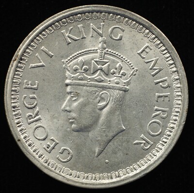1944 India 1 Rupee .500 Silver Coin - George VI - Bombay Mint (P0502 ...