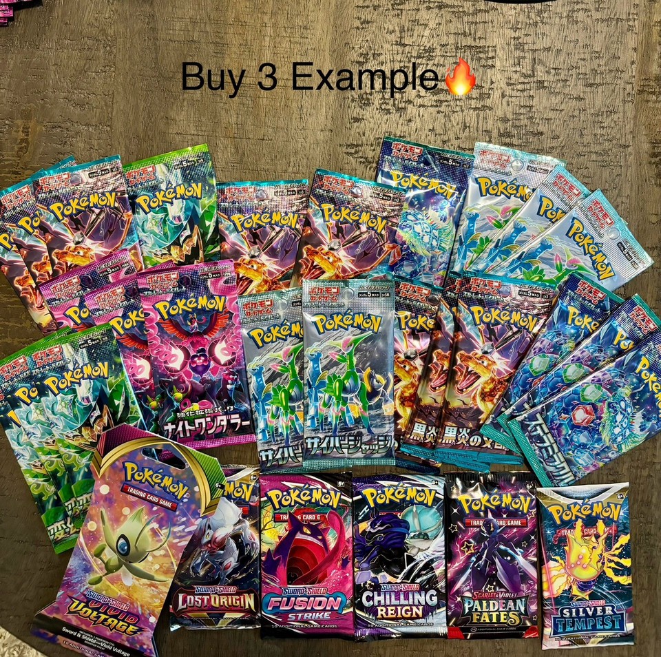 Pokémon Mega Pack: 10 Sealed Variety Booster Packs + Bonus Insurance ...