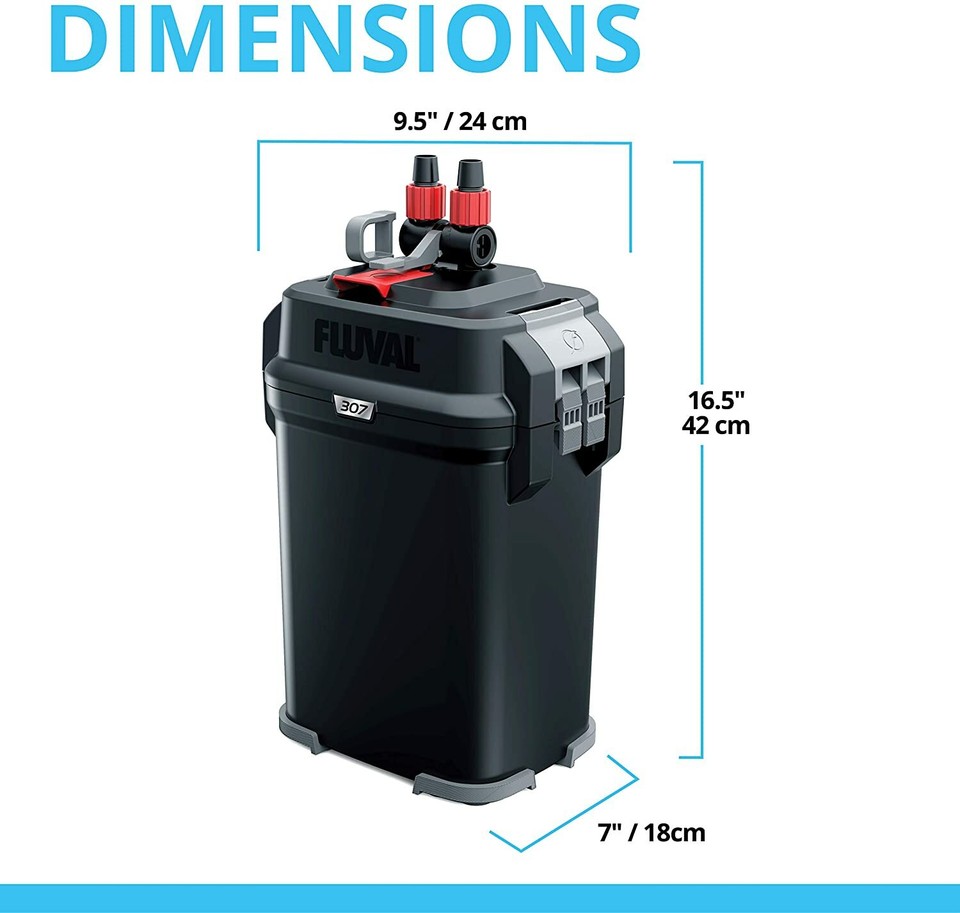 Fluval 307 External Power Filter Includes Media Aquarium Fish Tank ...