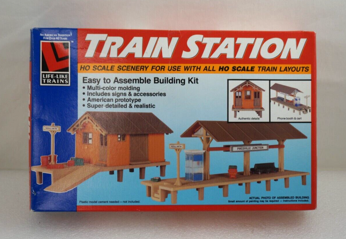 Life-Like TRAIN STATION - HO Scale Building Kit - 1347 | eBay
