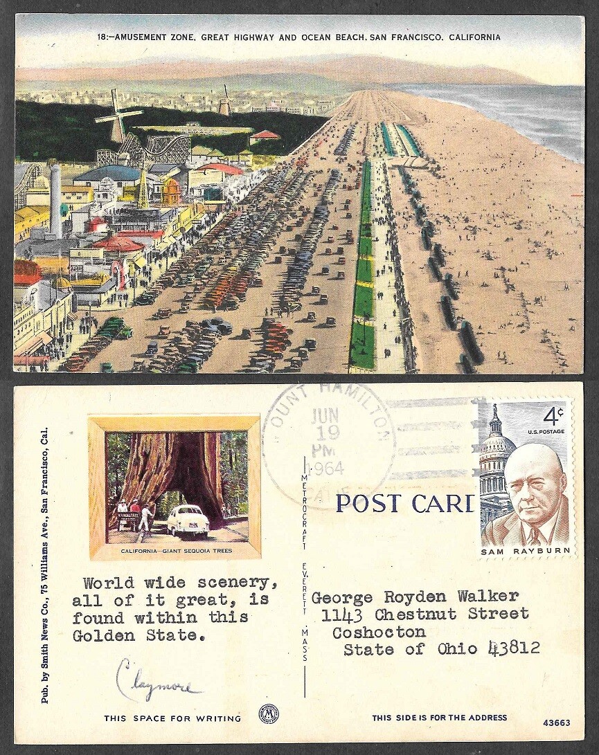 1964 California Postcard - San Francisco - Amusement Zone | eBay