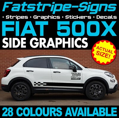 to fit FIAT 500X GRAPHICS STRIPES STICKERS DECALS CAR VINYL 1.3 1.4 1.6 ...