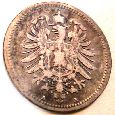 1874-A Germany 20 Pfennig VF Original Toned Imperial German Empire ...