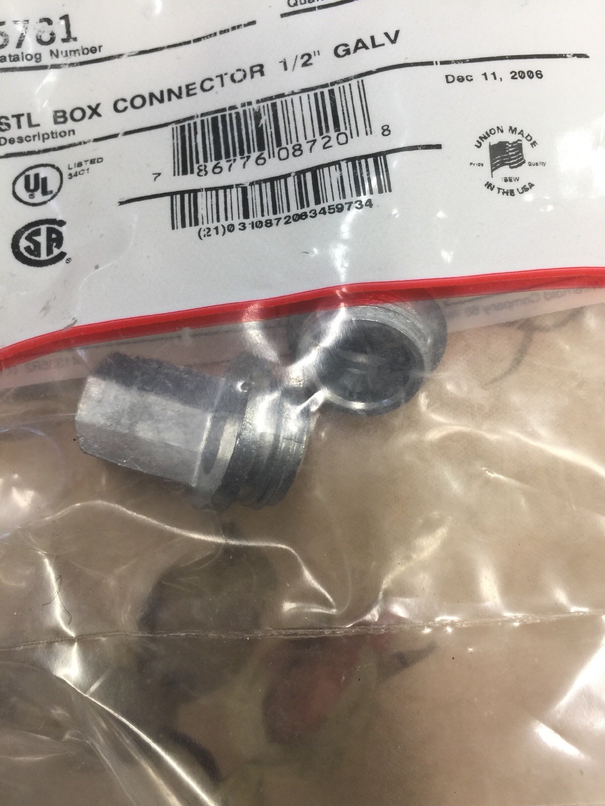 Wiremold 5781 Galvanized Steel 1/2" Box Connector 1 bag of 2 NIP | eBay