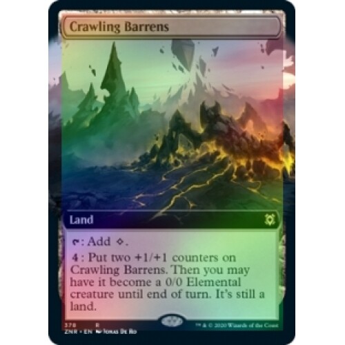 FOIL CRAWLING BARRENS (EXTENDED ART) Zendikar Rising ZNR Magic MTG MINT ...