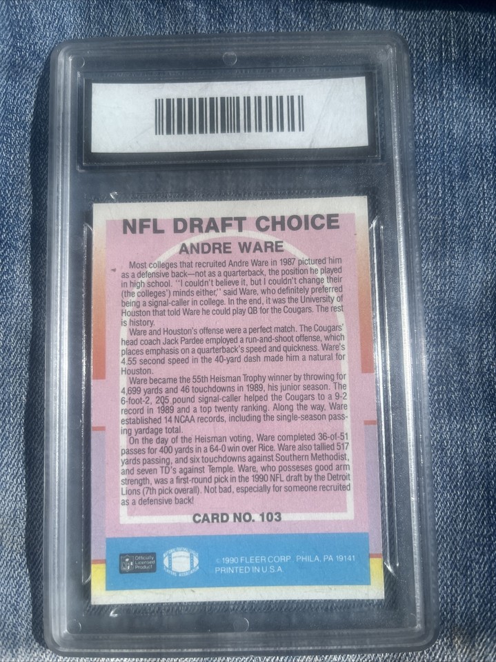 1990 Fleer Andre Ware #103 Rookie card | eBay