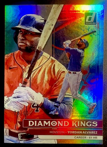 Yordan Alvarez /61 2022 Panini Donruss Diamond Kings Career Stat Line ...