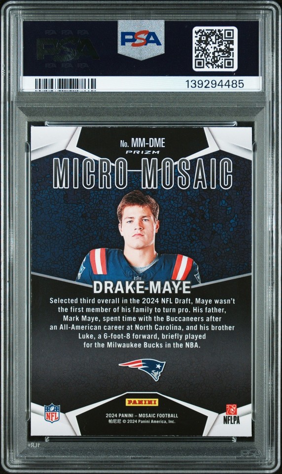 2024 Panini Mosaic Micro Mosaic Drake Maye #MM-DME New England Patriots ...