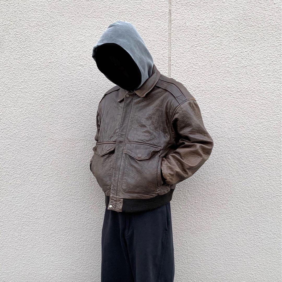 90s vintage A-2 leather jacket army archive model 175 63k 90s vintage A-2 leather jacket army archive model 175 63k