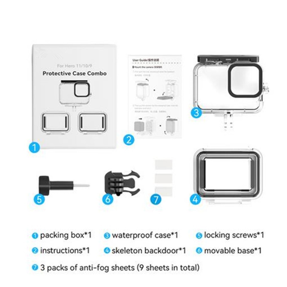 1set Sturdy Plastic Protective Case 45M Waterproof Anti-fog&drip Smooth ...