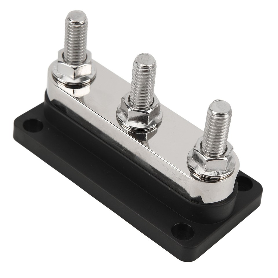 ⁺Black 12‑48V 600A Power Distribution Block 3 Studs M10 Battery ...