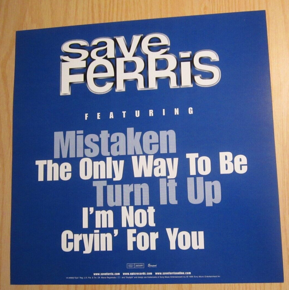 Save Ferris Double Sided Promo Album Flat Poster Original 1999 modified ...