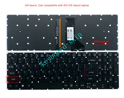 US Backlit keyboard For Acer E5-773G E5-772 E5-752G E5-575G F5-572 F5 ...