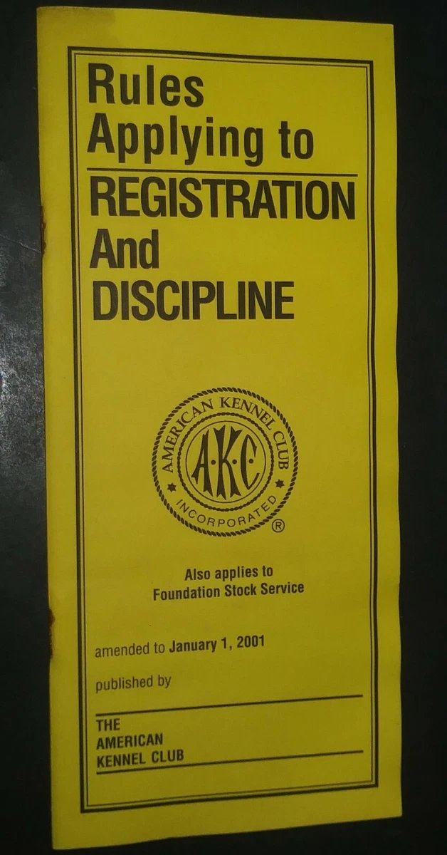 Akc Registration Rules