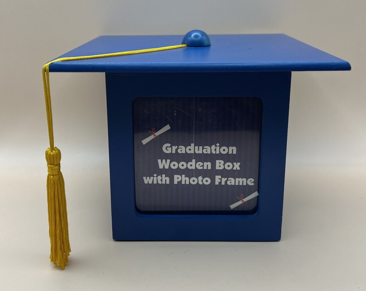 Graduation Border Blue Navy Blue & Gold Frame Floral Graduation Party