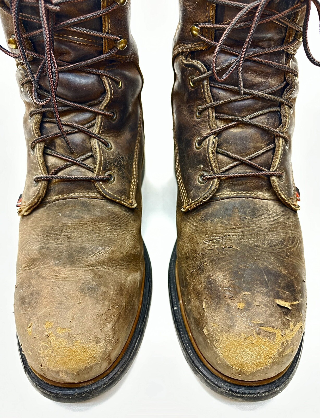 Mens Red Wing 4442 Brown Leather Steel Toe Waterproof Work Boots Size ...