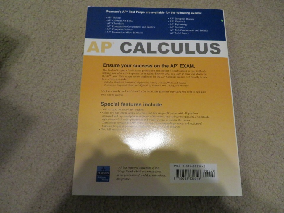 Pearson Education AP Test Prep Series AP Calculus Paperback 2007 | eBay